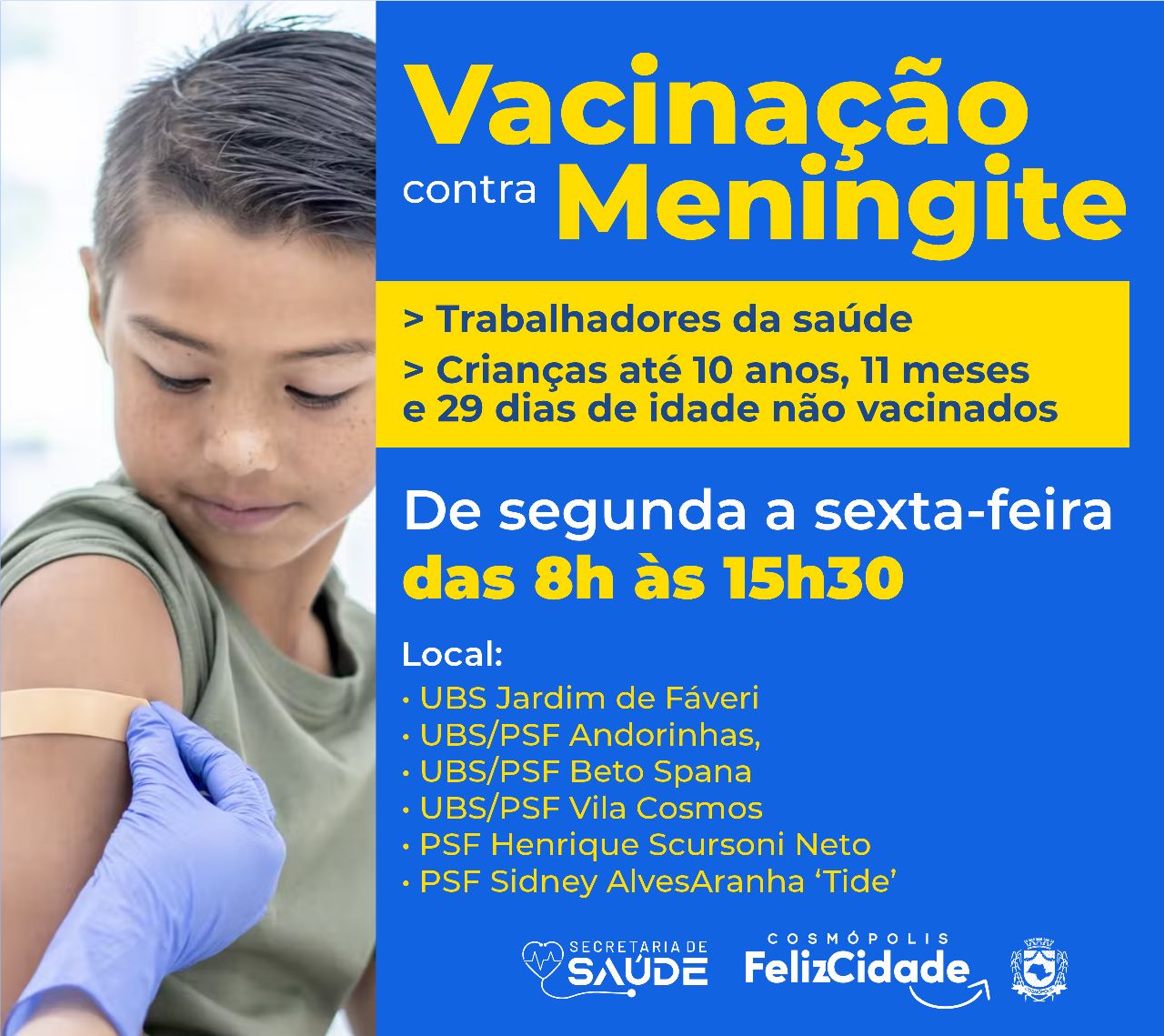 Vacinação Meningocócica conjugada é intensifica em Cosmópolis ...